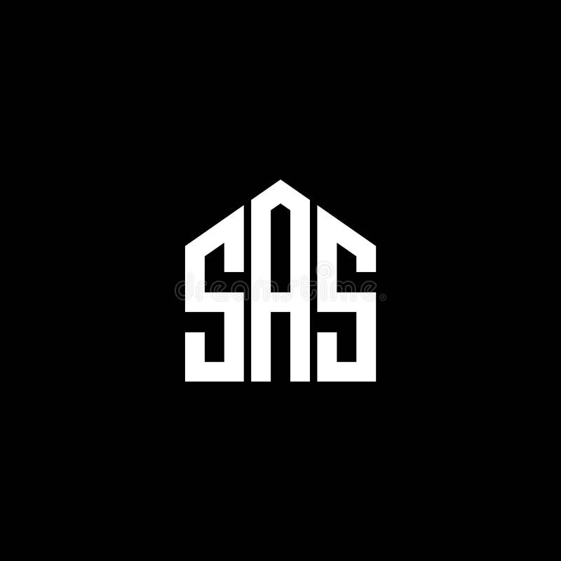 SAS Letter Logo Design on BLACK Background. SAS Creative Initials ...