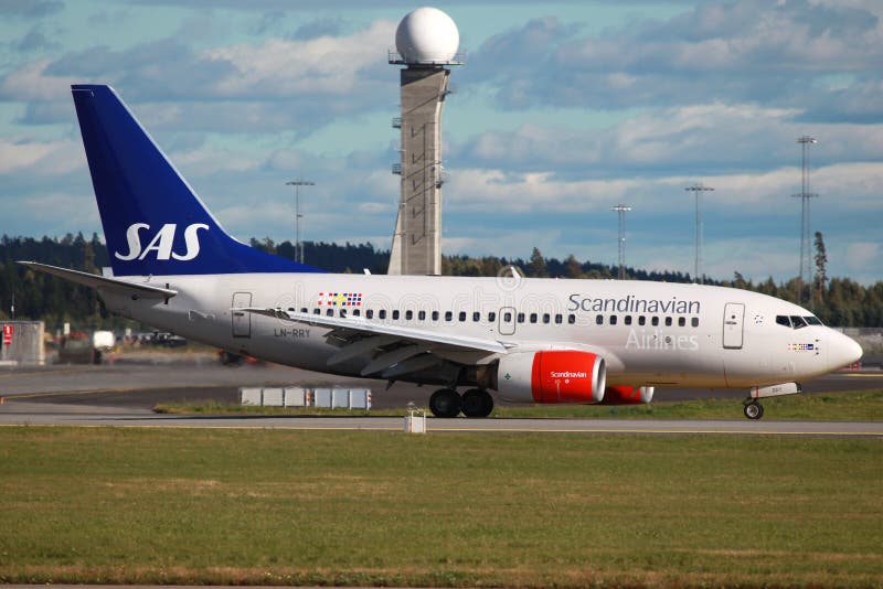 SAS Skandinaviska Flygbolag Boeing 737-500 Redaktionell Arkivbild ...