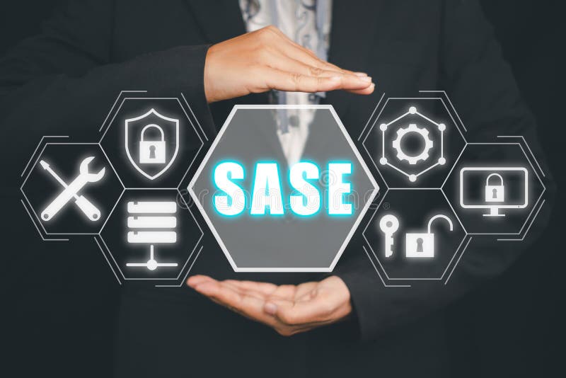Sase Safe Access Service Edge Concepto Persona Mano Sujetando El Icono ... Sase Safe Access Service Edge Concepto Persona Mano Sujetando El Icono ...