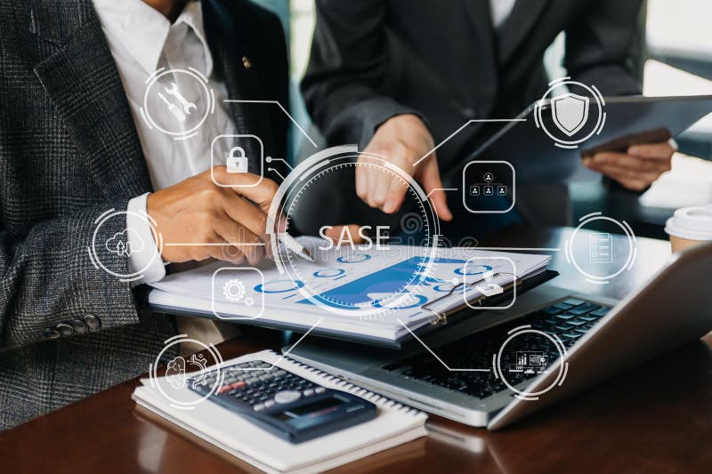 SASE Secure Access Service Edge Concept Hand Touching Secure Access ...