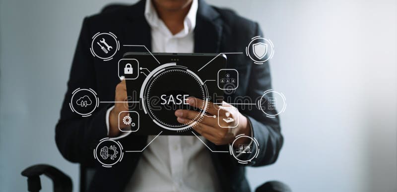 SASE Secure Access Service Edge Concept Hand Touching Secure Access ...