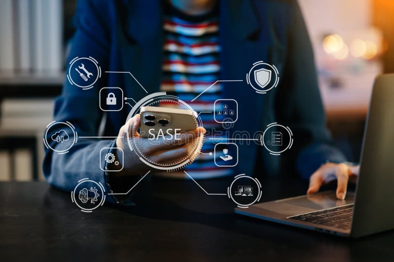 SASE Secure Access Service Edge Concept Hand Touching Secure Access ...