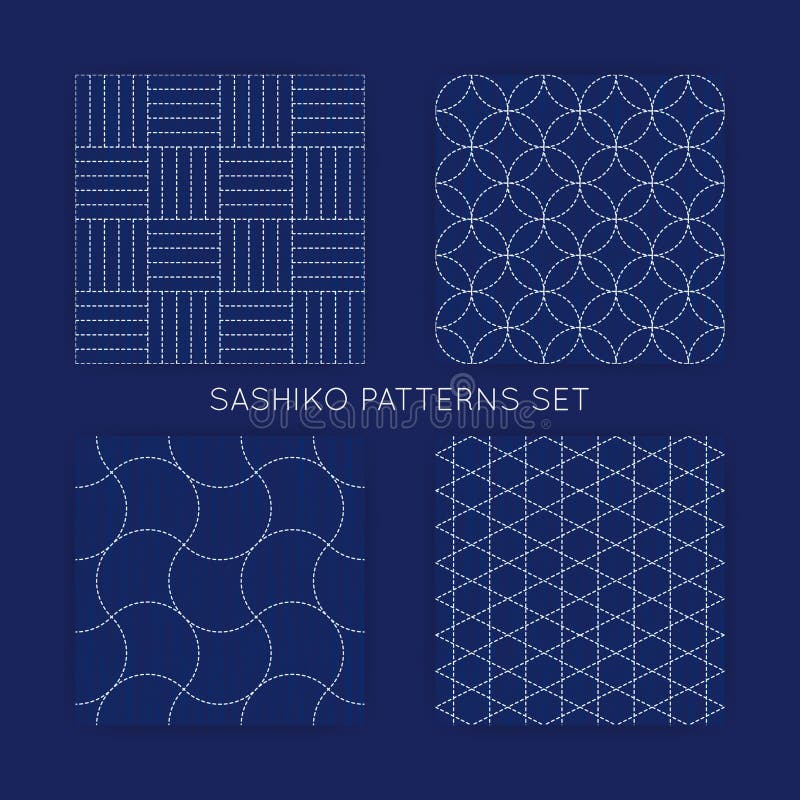 Sashiko Patterns Stock Illustrations – 112 Sashiko Patterns Stock ...