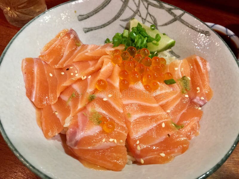 Sashimi don stock photo. Image of serve, sashimi, salmon - 100339848