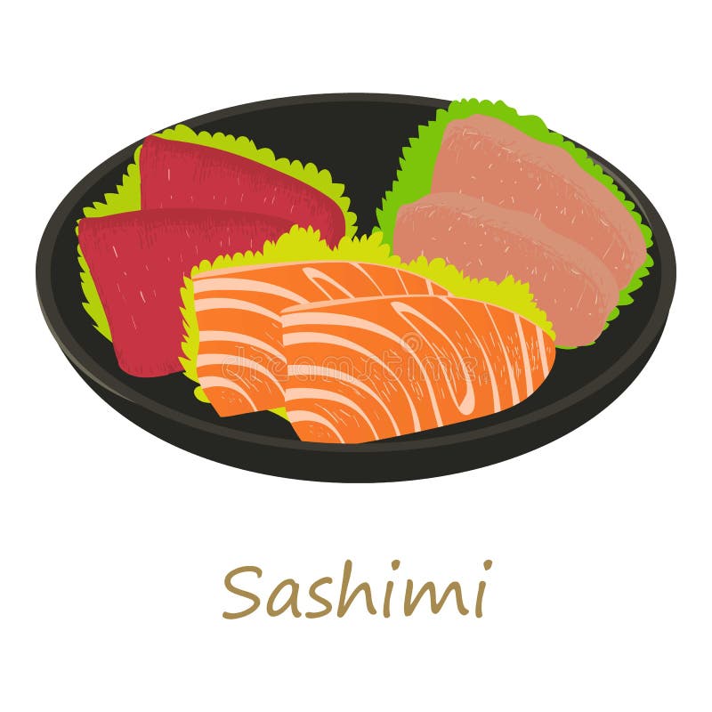 Sashimi Icon, Cartoon Style Stock Vector - Illustration of green ...
