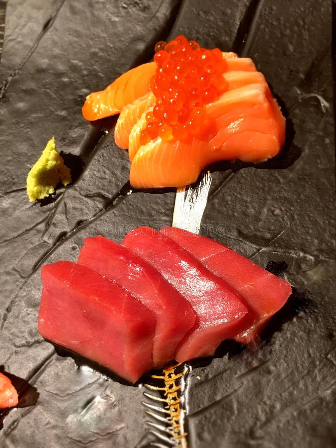 Sake sashimi stock image. Image of restaurant, meal, seafood - 8987027