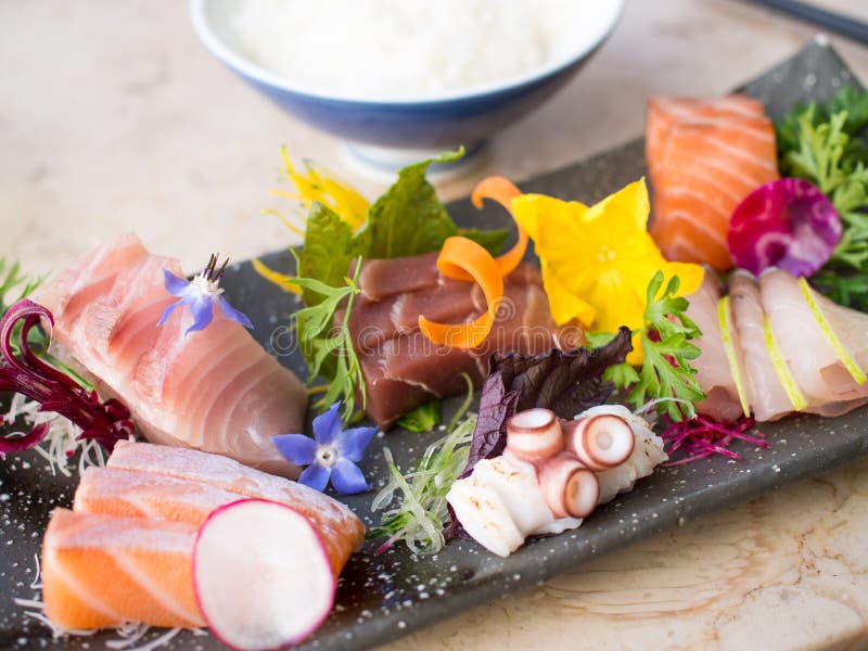Sashimi plate stock photo. Image of fresh, eating, lunch - 176570408