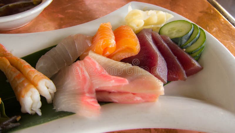 Sashimi on a plate stock photo. Image of salmon, nutrition - 30891624