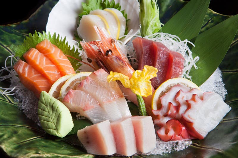 Sashimi Platter stock photo. Image of food, scallop, wasabi - 27028034