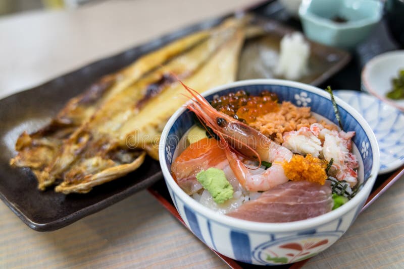 Sashimi raw fish stock photo. Image of bowl, food, asia - 74062784