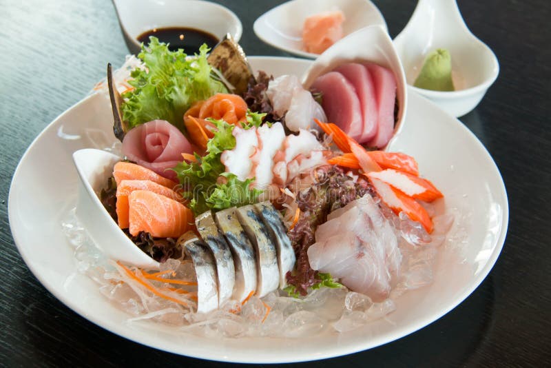 Sashimi Served Ice Big Plate Stock Photos - Free & Royalty-Free Stock ...