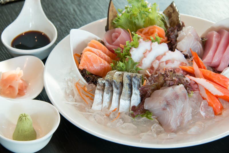 Sashimi Served Ice Big Plate Stock Photos - Free & Royalty-Free Stock ...