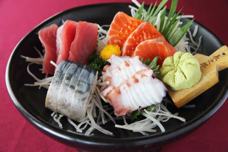 Sashimi set on a plate stock image. Image of lunch, fresh - 136961623