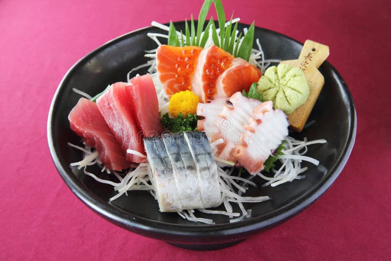 Sashimi set on a plate stock image. Image of gourmet - 136961693
