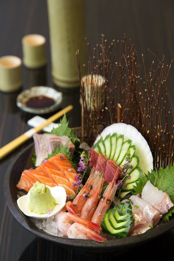 Sashimi set on table stock photo. Image of tasty, salmon - 50085768