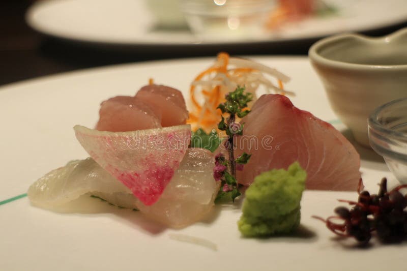 Sashimi (sliced Raw Fish) in Japan Stock Photo - Image of gourmet ...