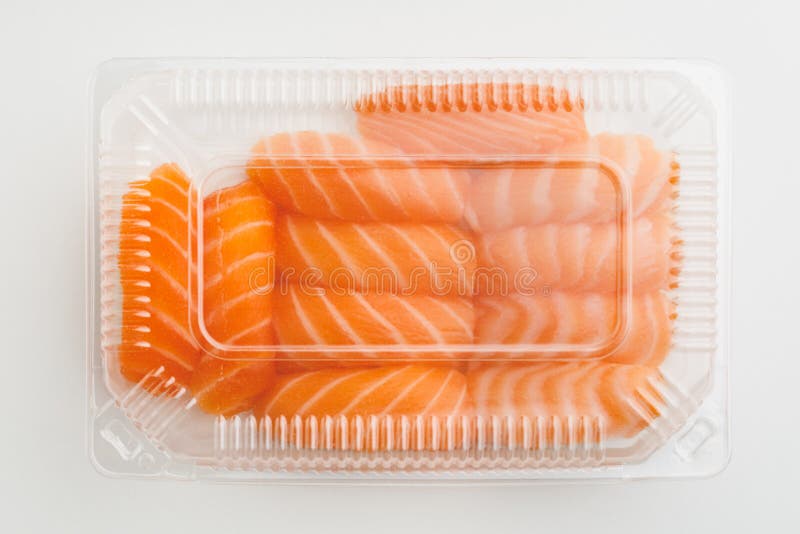 Sashimi Sushi Set in a Plastic Box Container Stock Image - Image of ...