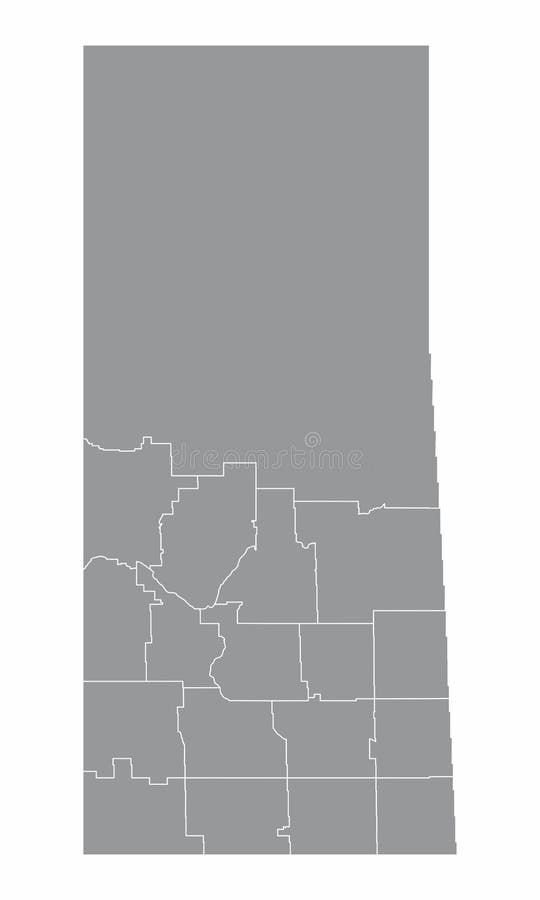 Saskatchewan Province Outline Map Stock Illustration - Illustration of ...