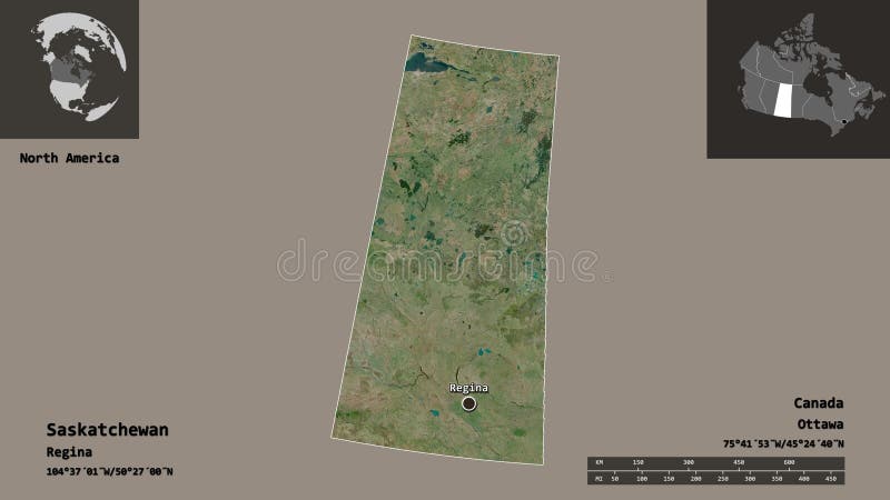 Saskatchewan, Province of Canada,. Previews. Satellite Stock ...