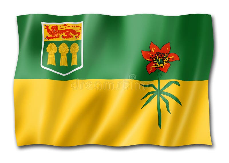 Saskatchewan Province Flag, Canada Stock Illustration - Illustration of ...