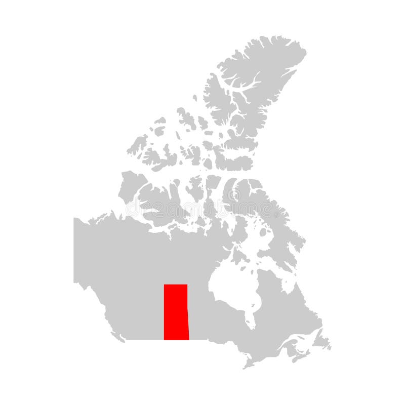 Saskatchewan Province Highlight on Map of Canada Stock Vector ...