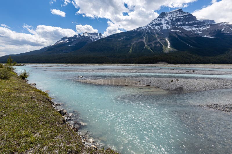 Saskatchewan River in the Rocky Mountains of Canada Stock Photo - Image ...