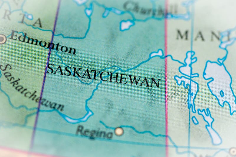 Saskatchewan State, Canada Highlighted on a World Map Stock Photo ...