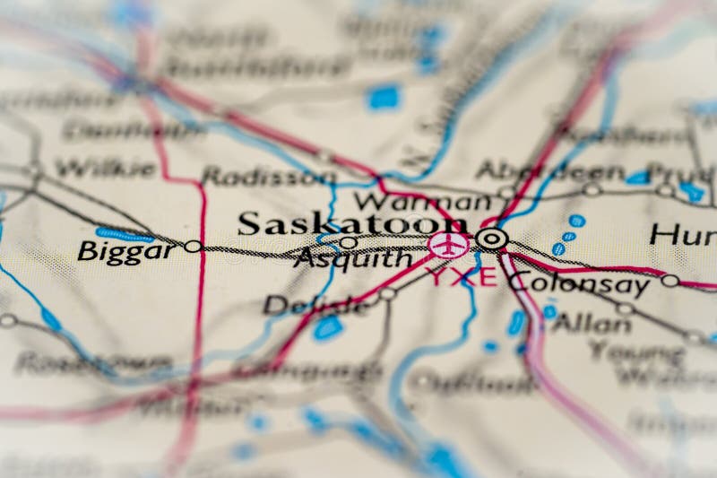 Saskatoon, Canada Highlighted on a World Map Stock Photo - Image of information, geographic ...