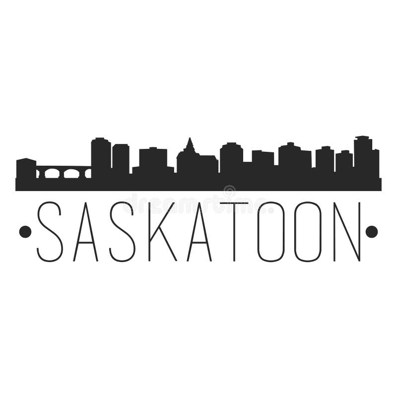Saskatoon Skyline Silhouette Design City Vector Art Stock Vector