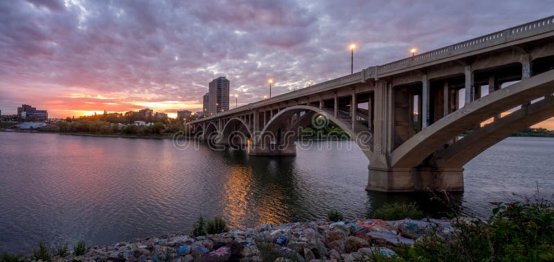Saskatoon at night stock photo. Image of canada, dark - 7046724