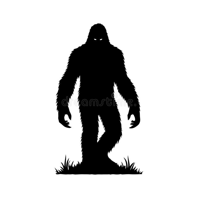 Sasquatch Silhouettes Isolated on a White Background, Vector ...