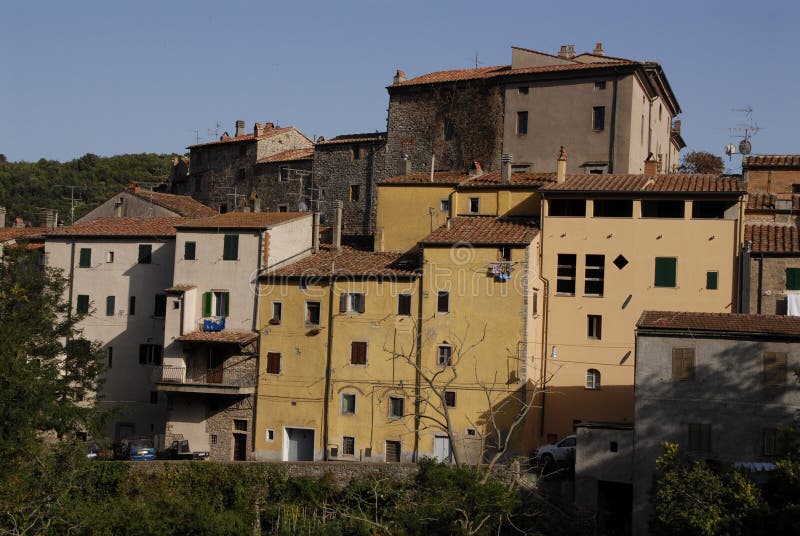 Sassetta town stock image. Image of hill, town, wall - 12940743