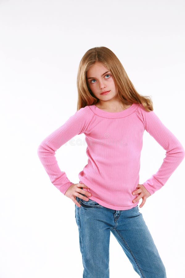 Sassy blonde girl stock photo. Image of teen, studio - 11961058