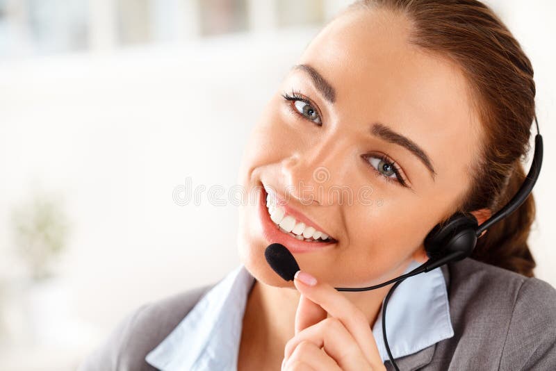 Customer Service Agent Holding Phone White Background Stock Photo ...