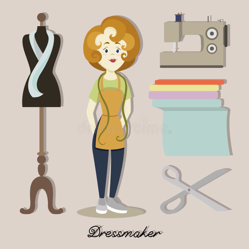 Sastre o modista ilustración del vector. Ilustración de elemento - 92384499