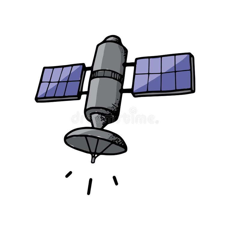 Satélite do espaço ilustração do vetor. Ilustração de isolado - 48671936