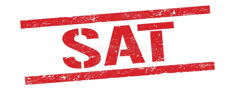 SAT Text on Red Vintage Lines Stamp Stock Illustration - Illustration ...