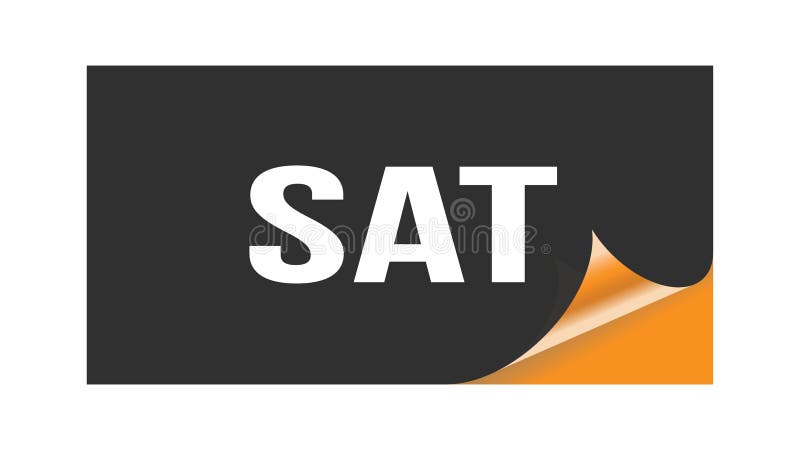 SAT Text Written on Black Orange Sticker Stock Illustration ...