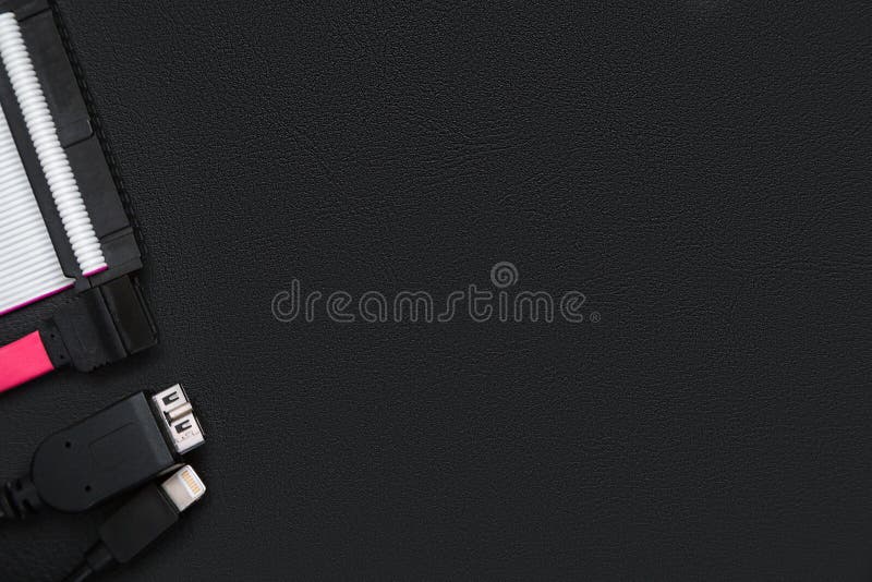 Sata Cable, Usb and Ide Cables on the Side of the Frame Stock Image ...