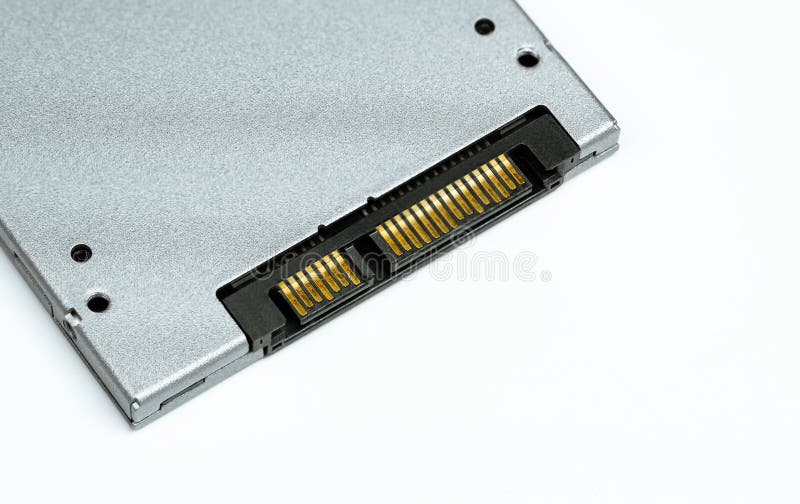 SATA Connection of SSD Solid State Drive Drive Closed Up Shot Stock ...