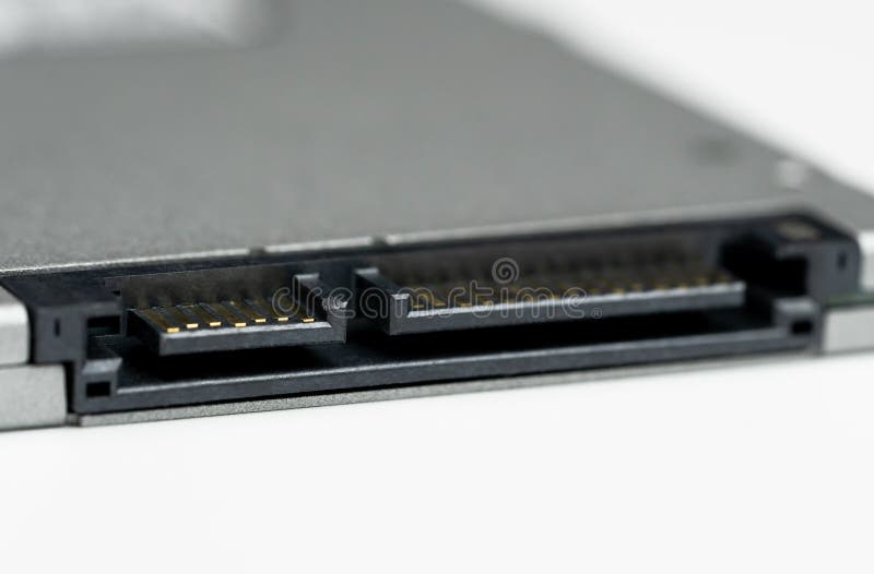 SATA Connection of SSD Solid State Drive Drive Closed Up Shot Stock ...