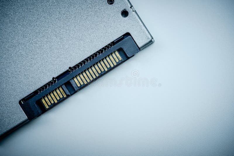 SATA Connection of a SSD Solid State Drive Drive Closed Up Shot Stock ...
