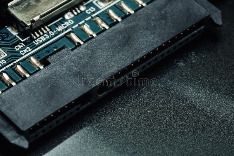 SATA Connector on a Portable Hard Drive Stock Photo - Image of memory ...