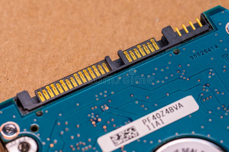 SATA Connectors of a Hard Drive.. Stock Photo - Image of plug, steel ...