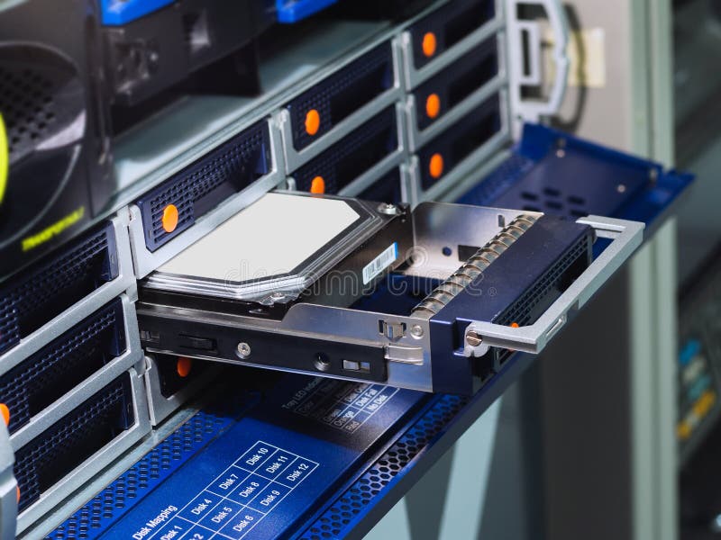 SATA Hard Disk 3.5 Inch Push from Rackmount Server Stock Image - Image ...