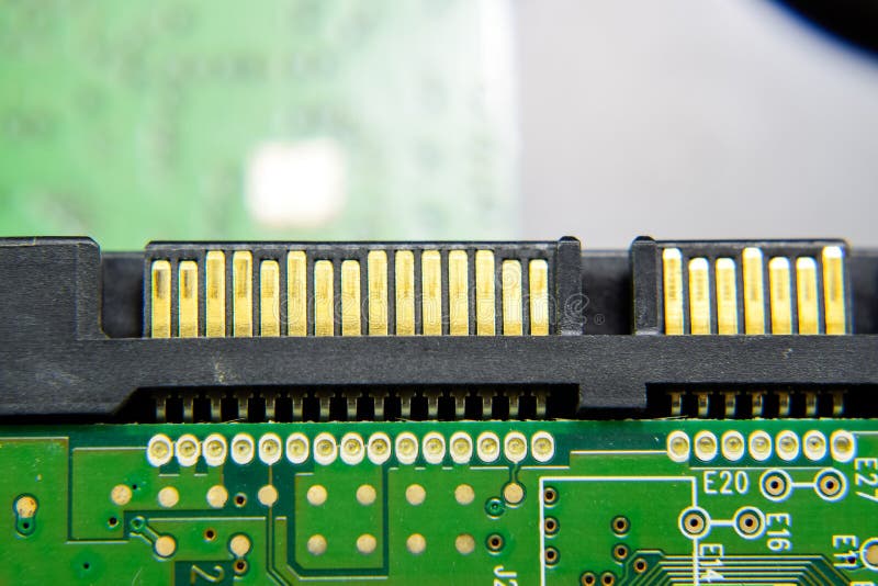 Sata Hard Drive Connector Electronic Board with Electrical Components ...