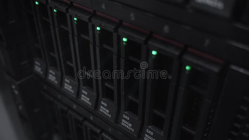 SATA HDD Server Rack. Huge Data Center. Concept 3.0 Stock Footage ...