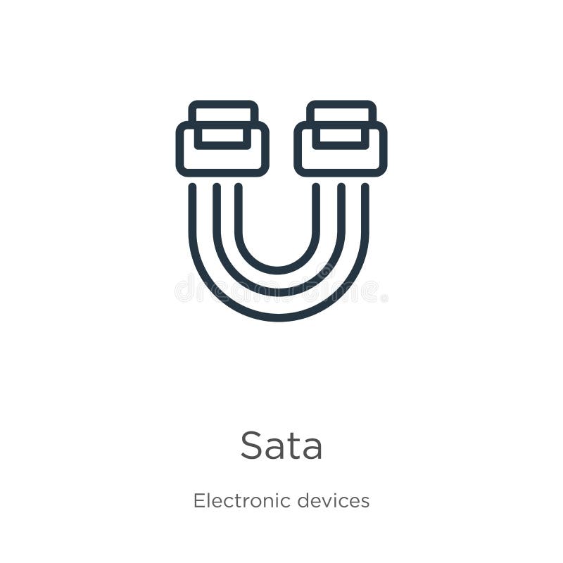 Sata Vector Icon in 6 Different Modern Styles. Black, Two Colored Sata ...