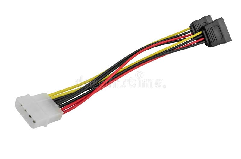 SATA Power Cable Splitter Isolated on White Background Stock Photo ...