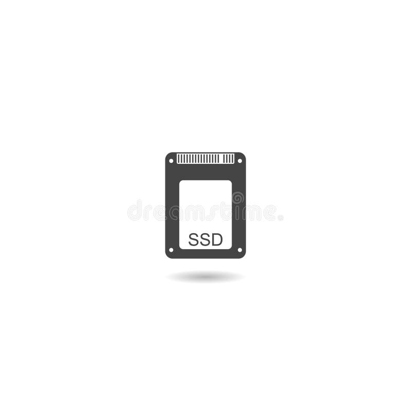 Sata SSD icon with shadow stock vector. Illustration of flash - 358662286